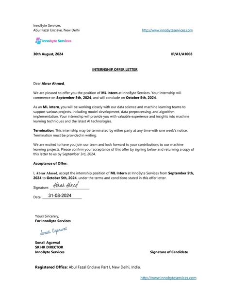 Internship Machinelearning Datascience Innobyteservices Abrar Ahmed