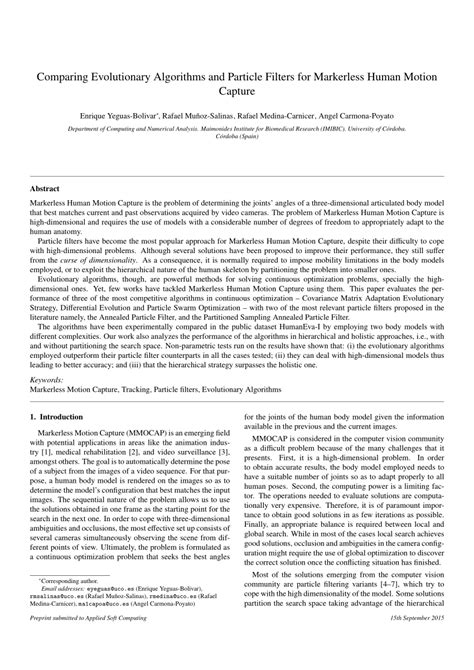 Pdf Comparing Evolutionary Algorithms And Particle Filters For