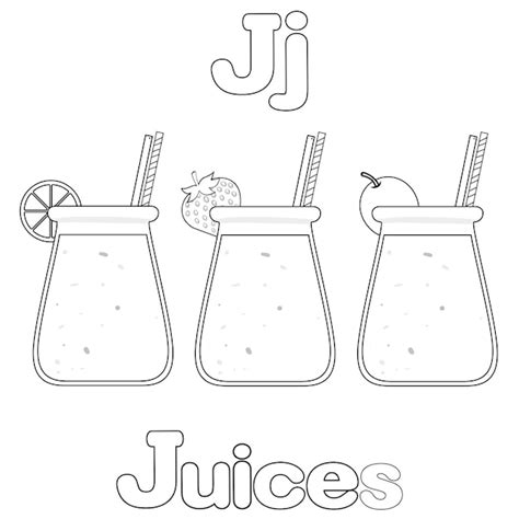 J는 주스 프리미엄 벡터