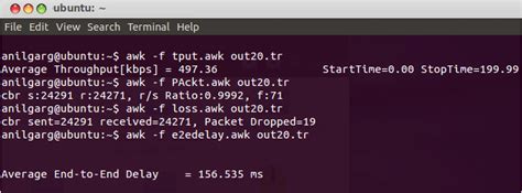 Output Of End To End Delay For PEGASIS In Ns2 Terminal The Above