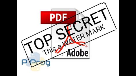 Adding Watermark To A Pdf File Using Python Youtube