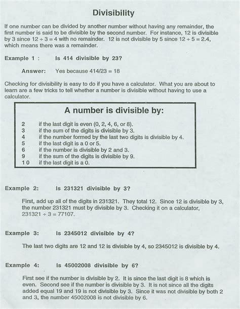 Divisibility