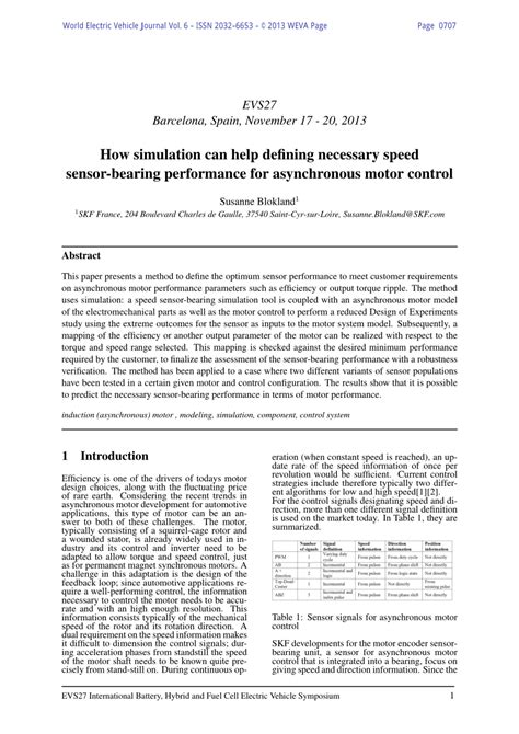 Pdf How Simulation Can Help Defining Necessary Speed Sensor Bearing Performance For