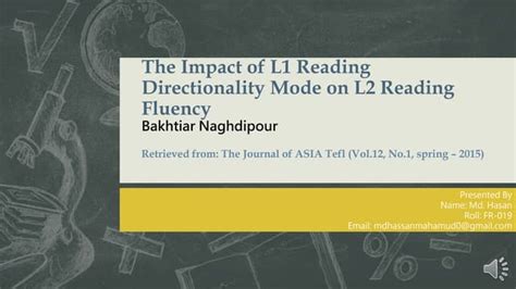 The Impact Of L1 Reading Directionality Mode On L2 Reading Fluency Audio Pptx