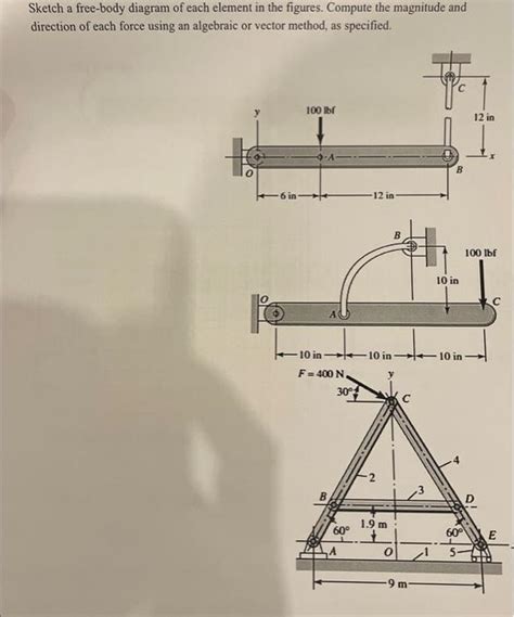 Solved Sketch A Free Body Diagram Of Each Element In The