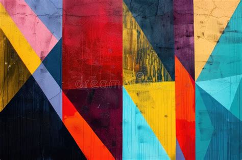 Discover Geometric Abstract Art With Vibrant Colors For A Dynamic Visual Experience Aig62 Stock