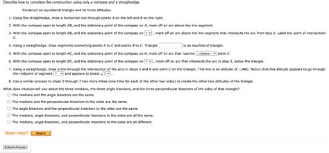 Solved Describe How To Complete The Construction Using Only Chegg