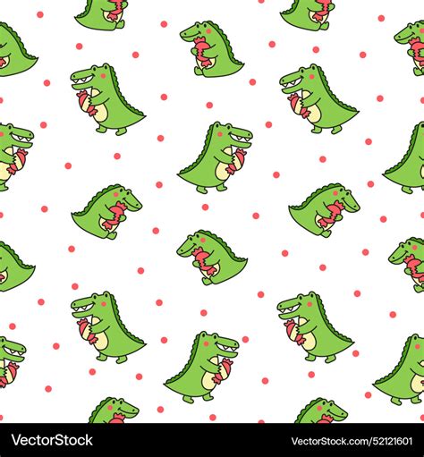 Cute Crocodile Character Engaged In Different Vector Image