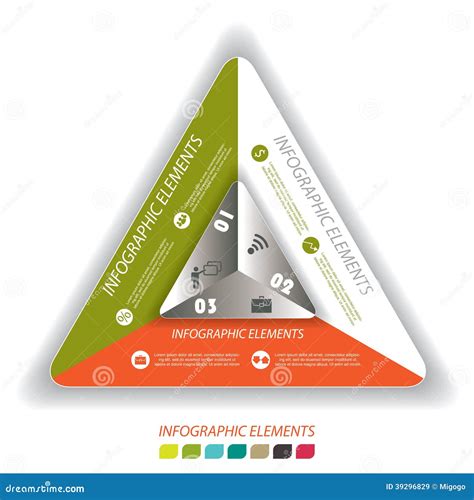 Modern Vector Infographic Template With Triangle Stock Illustration Illustration Of Numbers