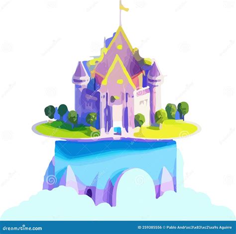 Isometric Projection Of The Vector Of A Castle Stock Vector