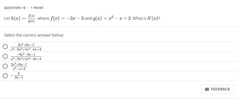 solved let h x g x f x where f x −2x−3 and g x x2−x 2