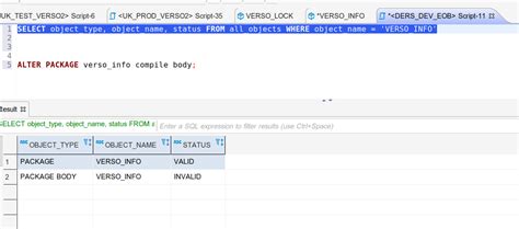 Oracle Error Throwing In Compile Package Body Doesnt Work · Issue