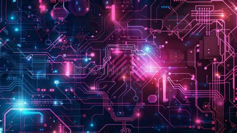 Abstract Digital Circuitry With Glowing Lines And Nodes This Abstract Symbolizes Technology