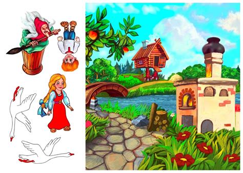 Гуси лебеди картинки красивые иллюстрации русской сказки 120 фото