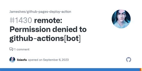 Remote Permission Denied To Github Actions Issue Jamesives Github Pages Deploy