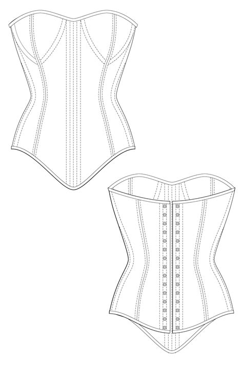 Carmen Corset Flat Drawing By Ralph Pink Costume Design Sketch Dress Design Sketches Flat