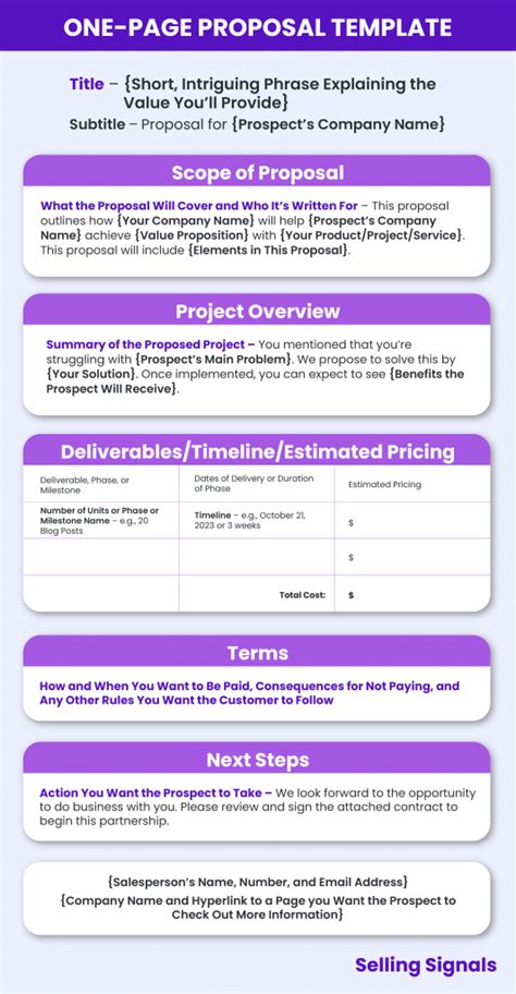 One Page Proposal Template