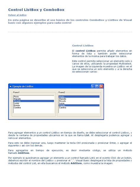 combobox and listbox pdf básico informática