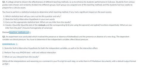 use r program to solve the problemsfor question 1