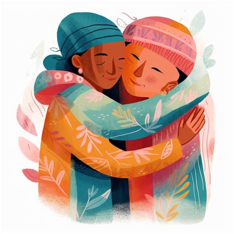 Premium Photo A Cartoon Of A Couple Hugging Each Other