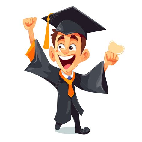 졸업 축하해 벡터 치아로 축하하는 졸업 가운을 입은 만화 학생 상표 클립 아트 Png 일러스트 및 벡터 에 대한 무료 다운로드 Pngtree
