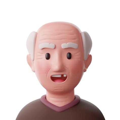 아바타 사람들을 위한 할아버지 3d 아이콘 프리미엄 Psd 파일