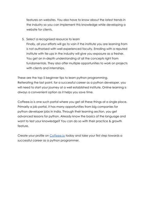 Ppt 5 Beginner Tips For Learning Python Programming Powerpoint Presentation Id12358424