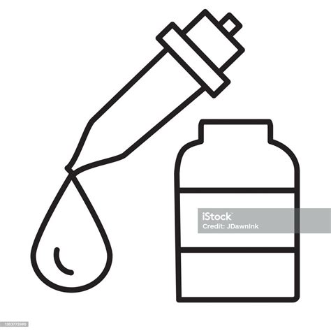 현대 스킨케어 및 뷰티 트리트먼트 에센셜 오일 팅크 씬 라인 스타일 편집 가능한 스트로크 개념에 대한 스톡 벡터 아트 및 기타 이미지 Istock