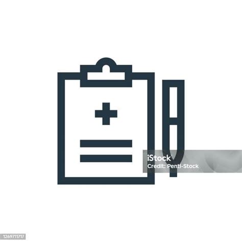 흰색 배경에 격리 된 처방전 벡터 아이콘입니다 개요 웹 사이트 디자인 및 모바일 응용 프로그램 개발을위한 얇은 라인 처방 아이콘 얇은 선 처방 개요 아이콘 벡터