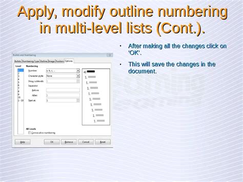 Advanced Word Processing Lists