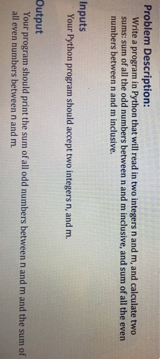 Solved Problem Description Write A Program In Python That