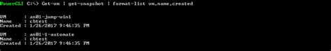 creating listing and removing vm snapshots with powercli and