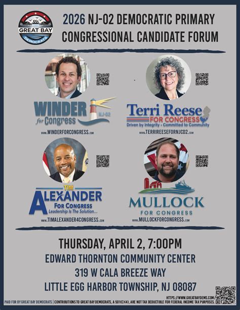 Great Bay Dem Club Cd 2 Candidate Forum Ocean County Democrats