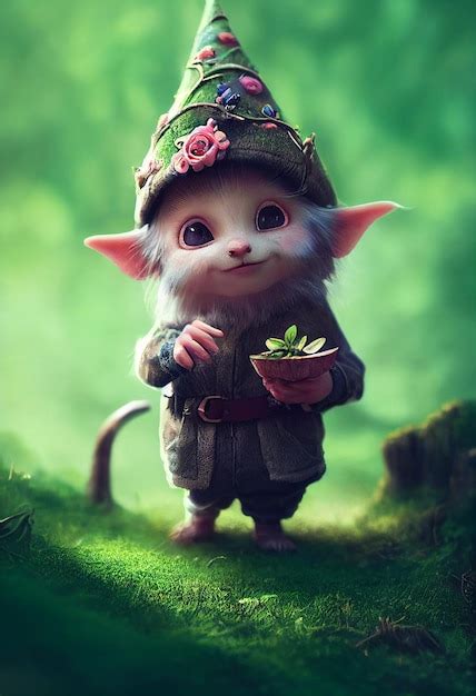 Premium Ai Image Tiny And Adorable Gnome In The Forest