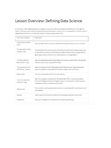 1 Lesson Overview Defining Data Science Pdf