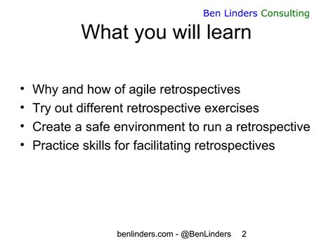 Workshop Exercises To Spice Up Your Agile Retrospective Agile Cambridge Ben Linders PPT