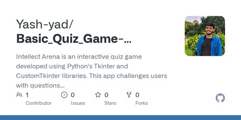 Github Yash Yadbasicquizgame Customtkinter Intellect Arena Is An