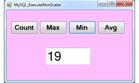 C And MySQL Execute COUNT MAX MIN AVG C JAVA PHP Programming