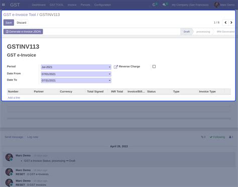 Odoo GST E Invoicing System WebKul