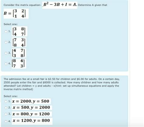 Solved Consider The Matrix Equation B2 3b 1 A