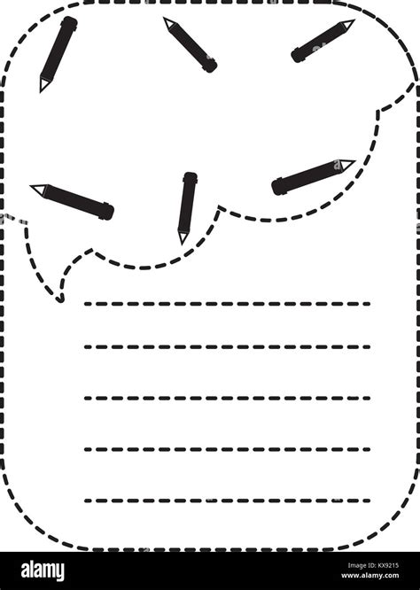 Dotted Shape Note Papers With Pencils Education Design Stock Vector Image Art Alamy