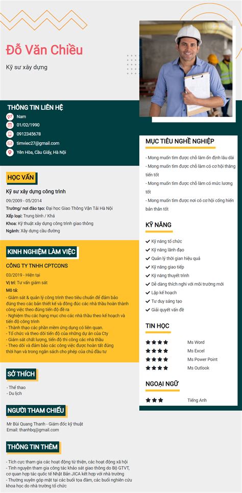 TOP mẫu CV xin việc xây dựng chuyên nghiệp hiện nay