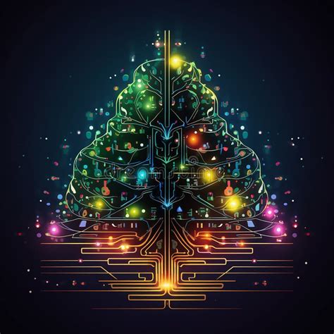 Innovative Ai Generated Christmas Tree From A Circuit Board Design Stock Illustration