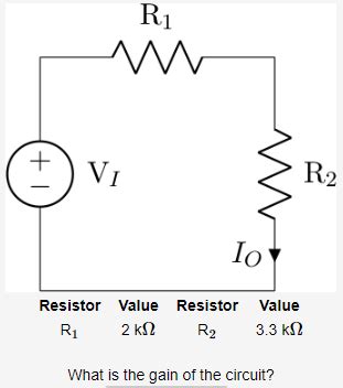 Solved What Is The Gain Of The Circuit Chegg Com