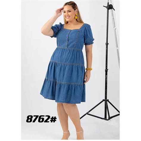 Plus Size Denim Dress Fit To Xl Shopee Philippines