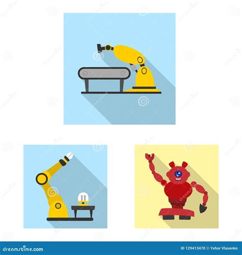Isolated Object Of Robot And Factory Symbol Collection Of Robot And Space Stock Symbol For Web