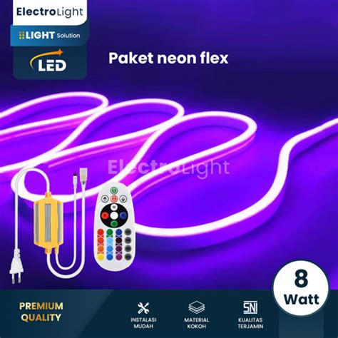 Jual Lampu Strip Neon Flex RGB Led Full Color 16warna Komplit Dengan Remote 6 Meter
