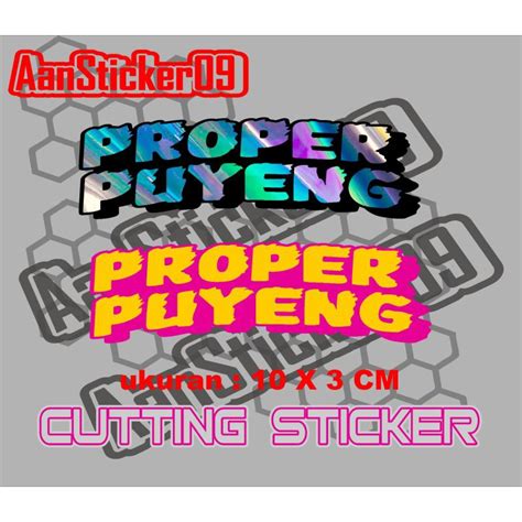 Jual Stiker Proper Puyeng Sticker Cutting Shopee Indonesia