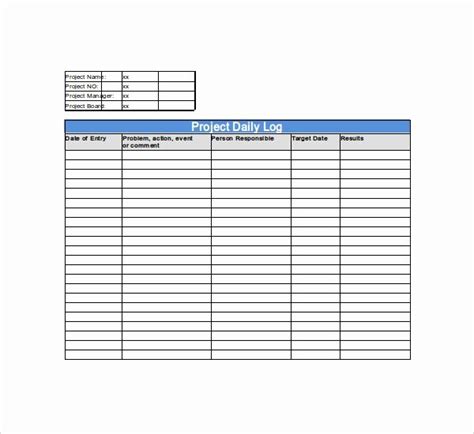 40 Daily Activity Log Template Excel Markmeckler Template Design