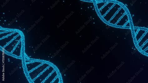 Abstract Animated Construction Of A Dna Molecule From Particles Concept Animation Of Digital